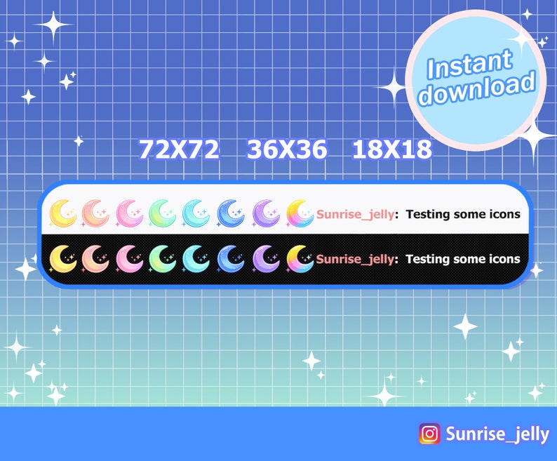 Twitch Sub Badges Rainbow Moon / Rainbow / Bit Badges / | Etsy