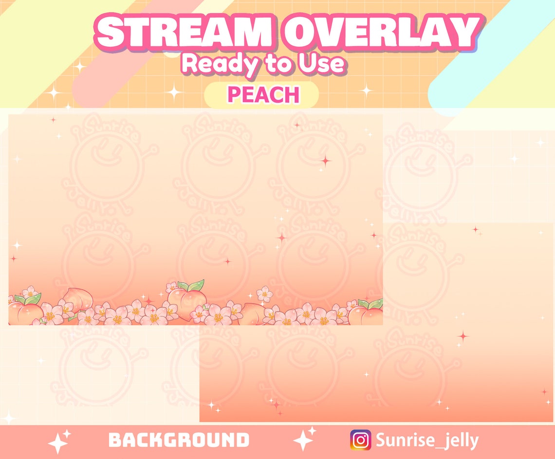 Twitch PEACH Stream Overlay Package / Streamer Graphics / | Etsy