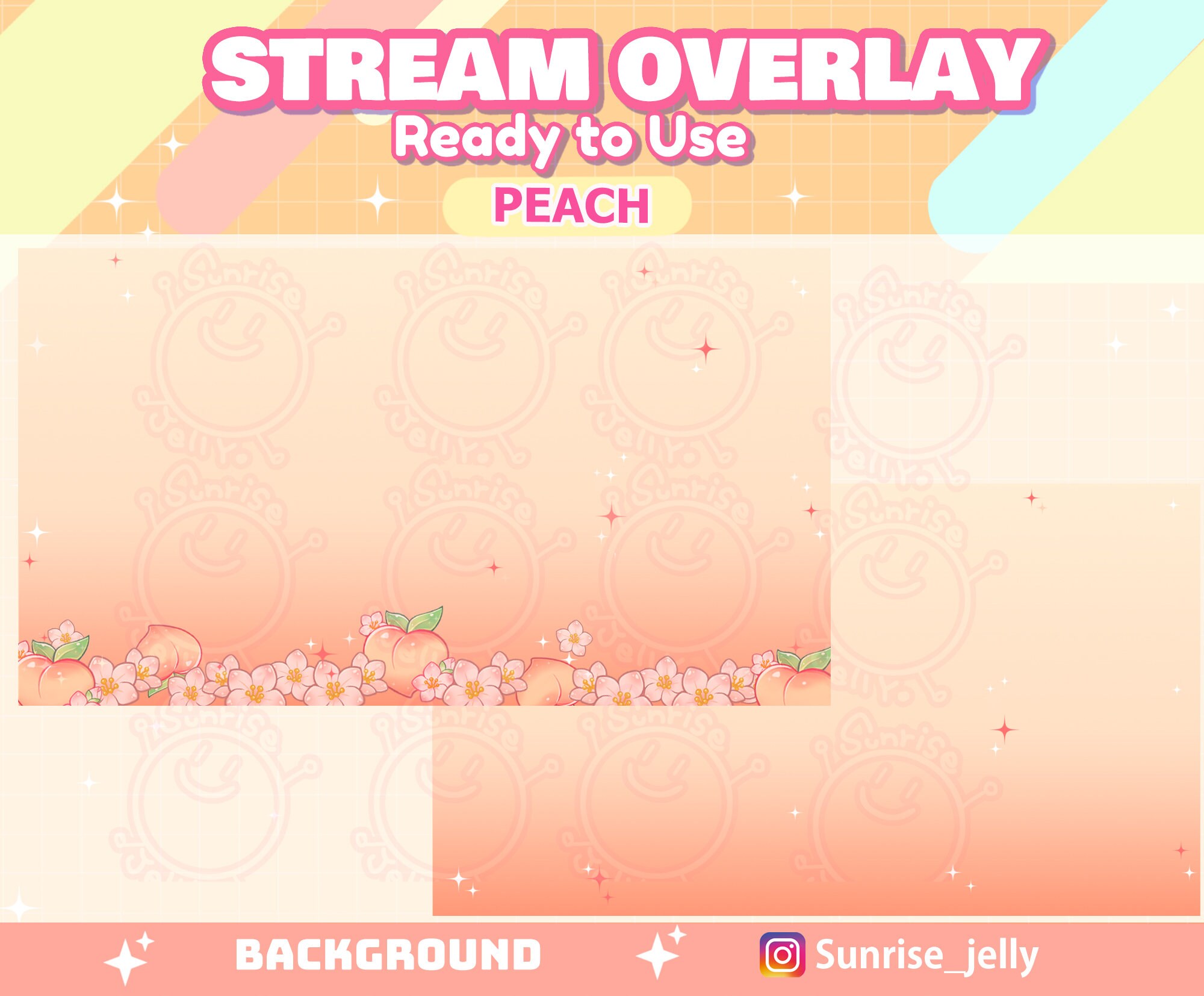 Twitch PEACH Stream Overlay Package / Streamer Graphics / - Etsy