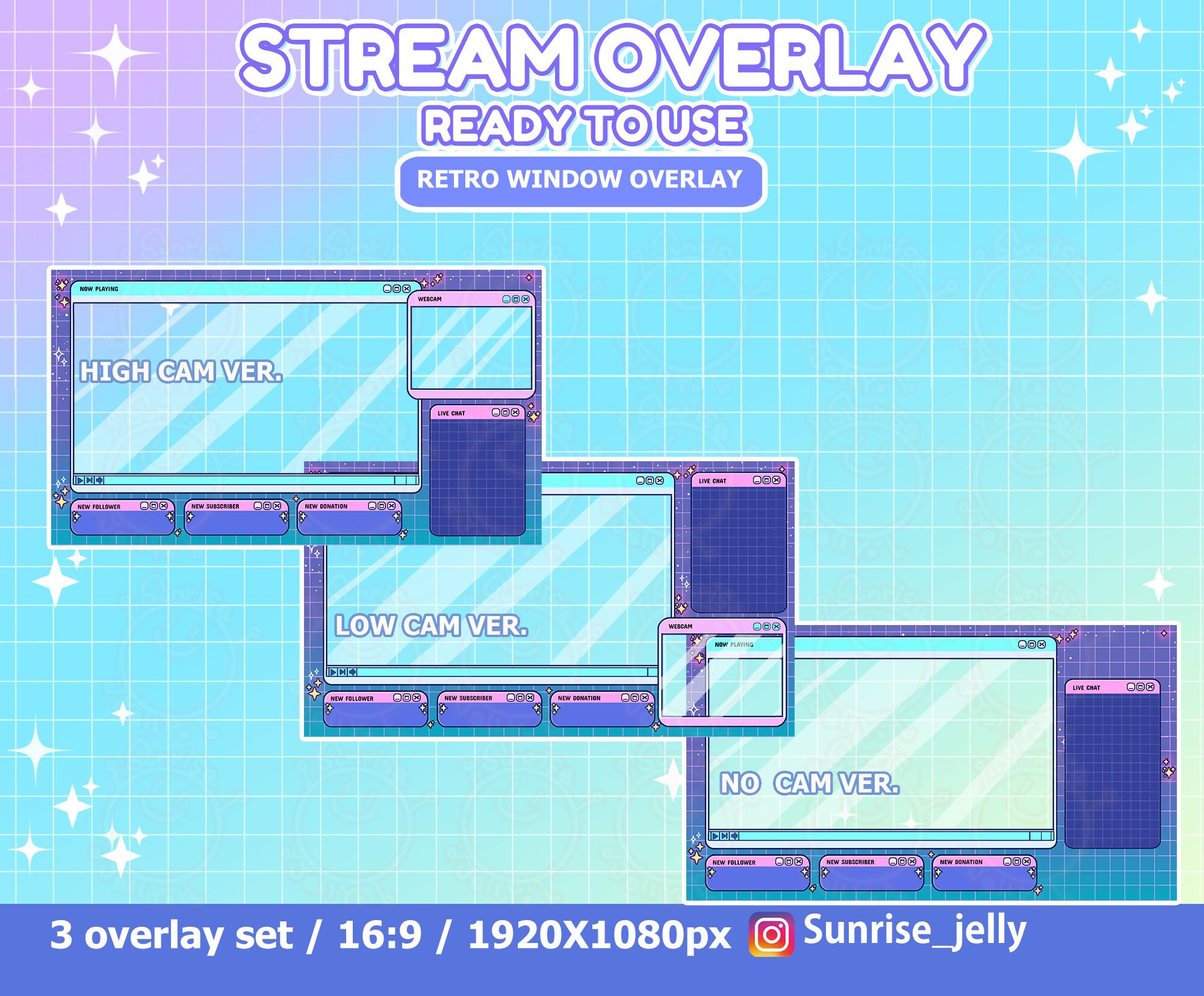 Twitch Stream Overlay Package / Retro Moon Windows Theme / - Etsy