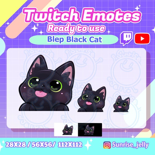 Twitch Emotes Blep Black Cat / Kitty / Cats / Twitch Emotes - Etsy