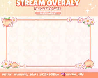 Twitch Peach Stream Overlay / Streamer Graphics / Kawaii / | Etsy