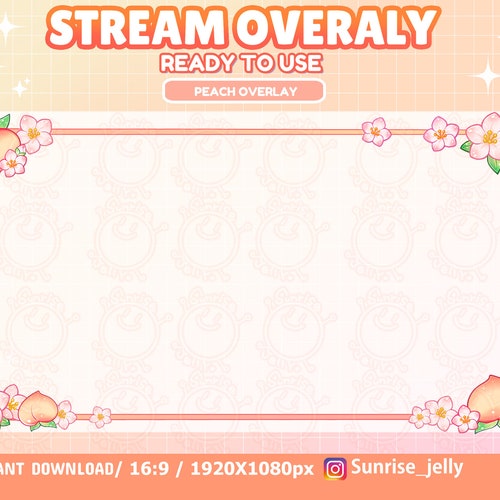 Twitch PEACH Webcam Overlay / CUTE Overlay / Game Overlay - Etsy