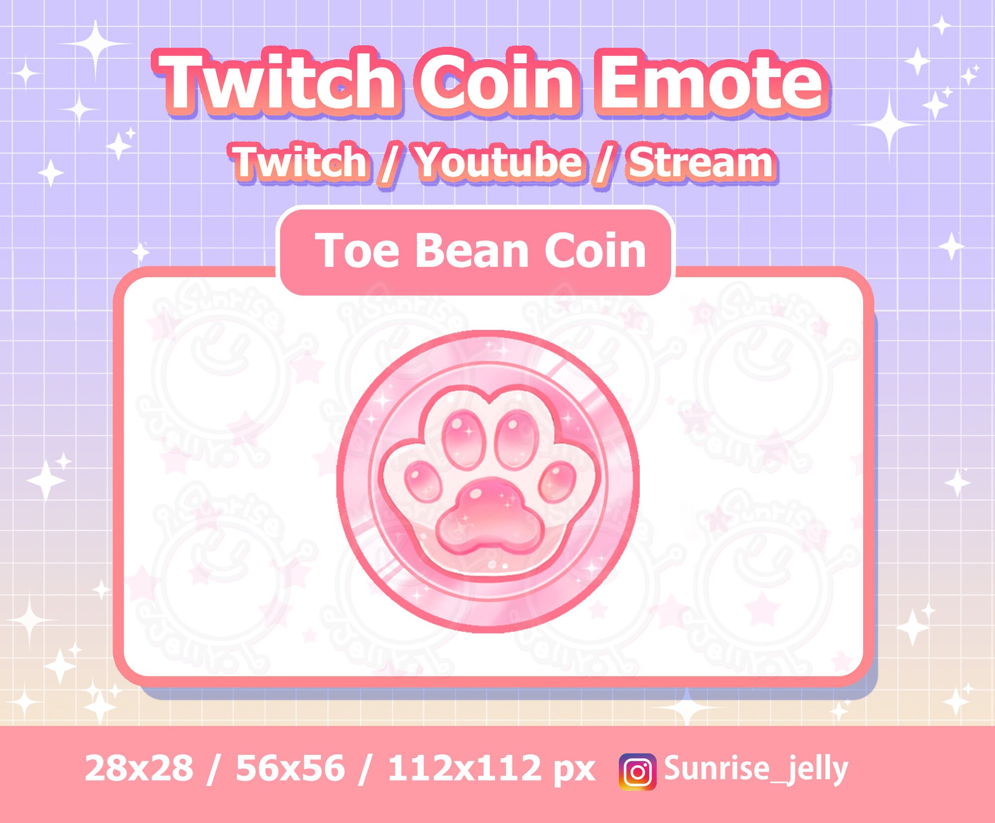 Art & Collectibles Digital Twitch Light Blue Toe Bean Coin Emote ...
