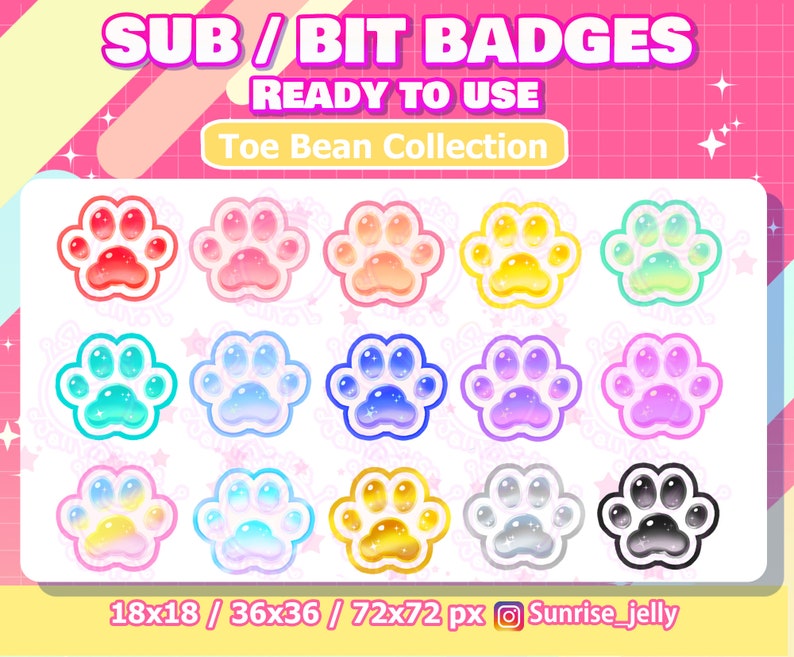 Twitch Sub Badges Toe Bean Collection / Bit Badges / Emote / - Etsy