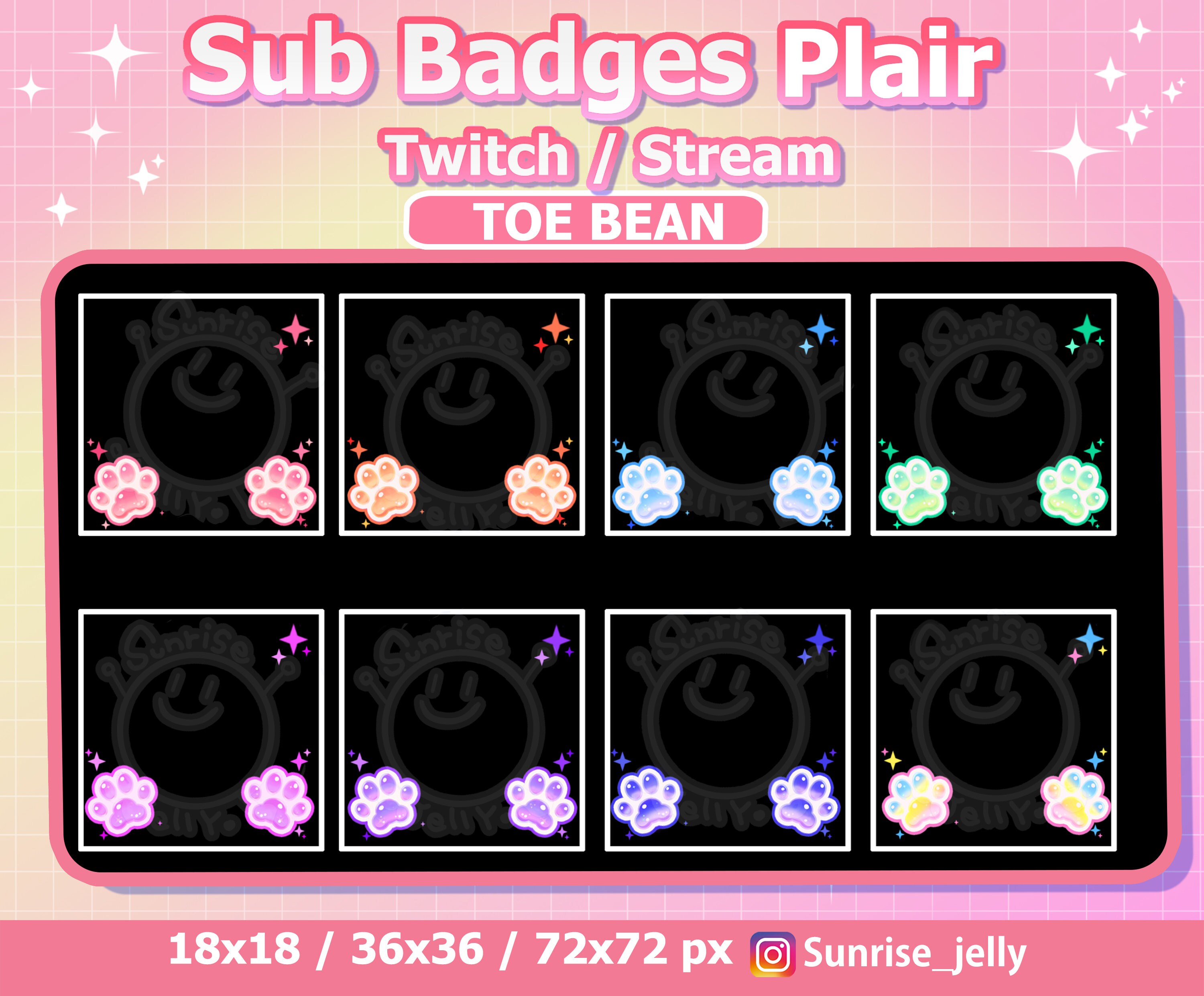 Twitch Sub Badge Flair Toe Bean Flair Collection / Kawaii / - Etsy