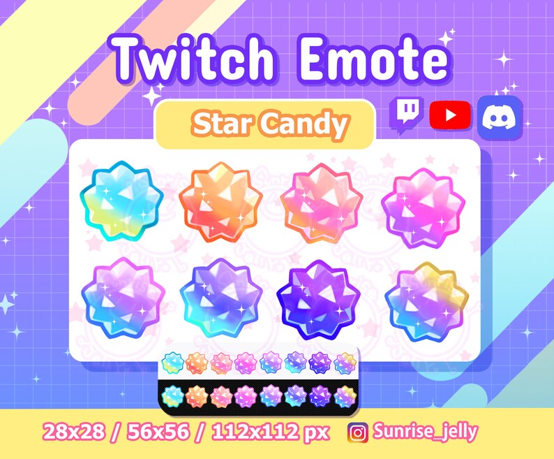 Twitch Emotes Star Candy / Sky Collection / Channel Point / | Etsy