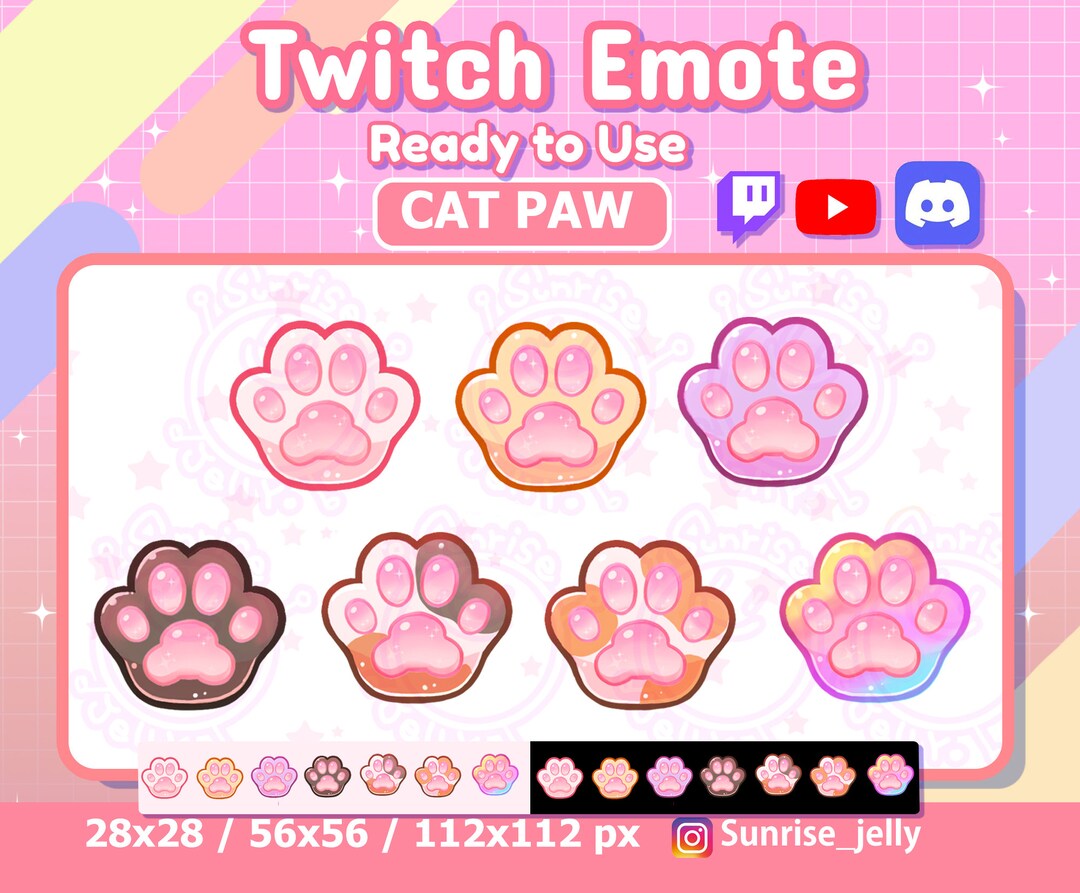 Twitch Emotes Cat Paws Toe Bean / Channel Point / Cute Cat Dog Paw ...