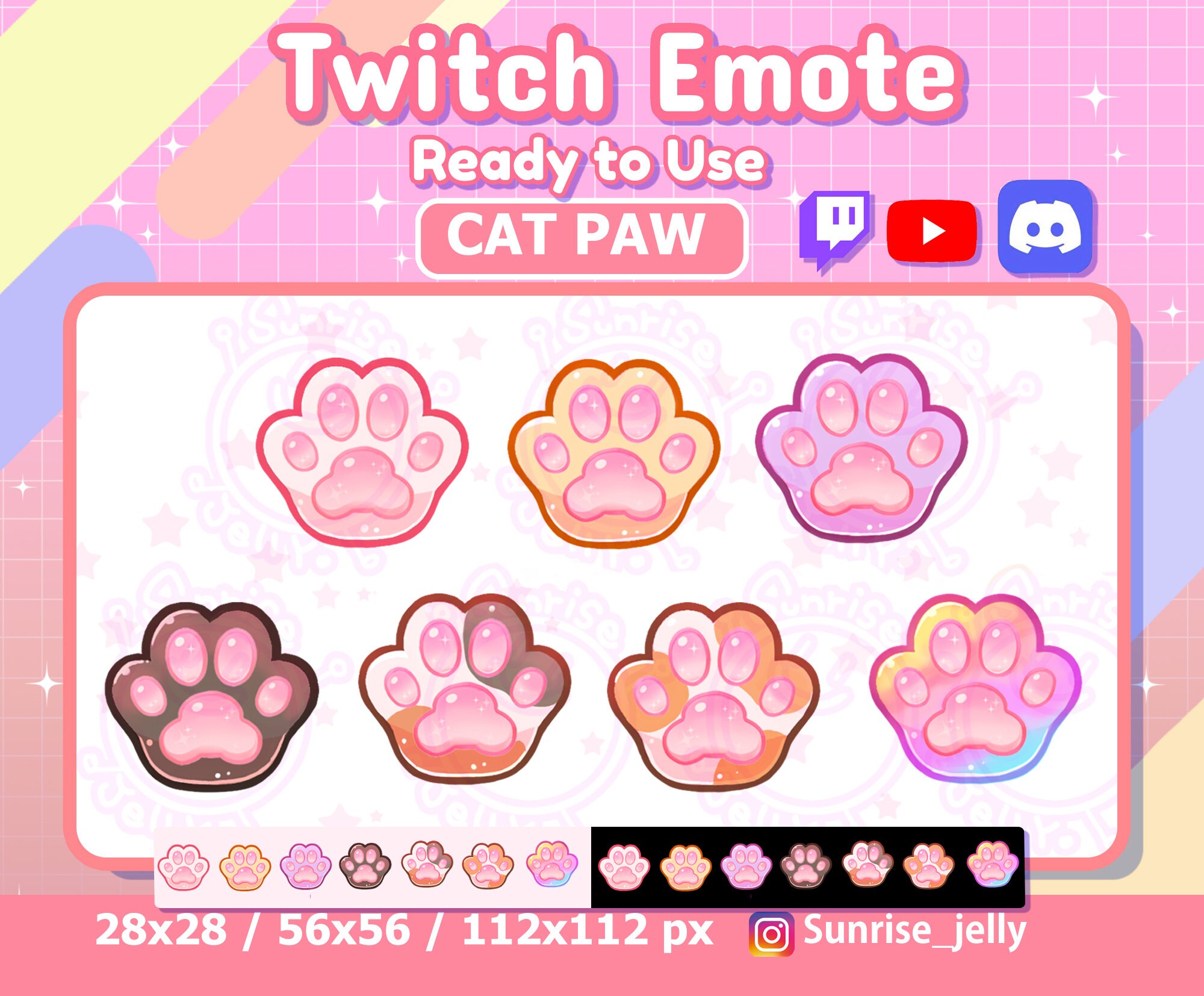 Twitch Emotes Cat Paws Toe Bean / Channel Point / Cute Cat - Etsy Australia