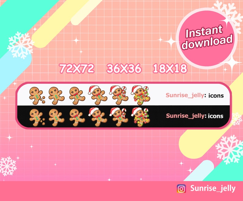 Twitch Sub Badges Ginger Bread / Bit Badges / Cute / Emote / - Etsy