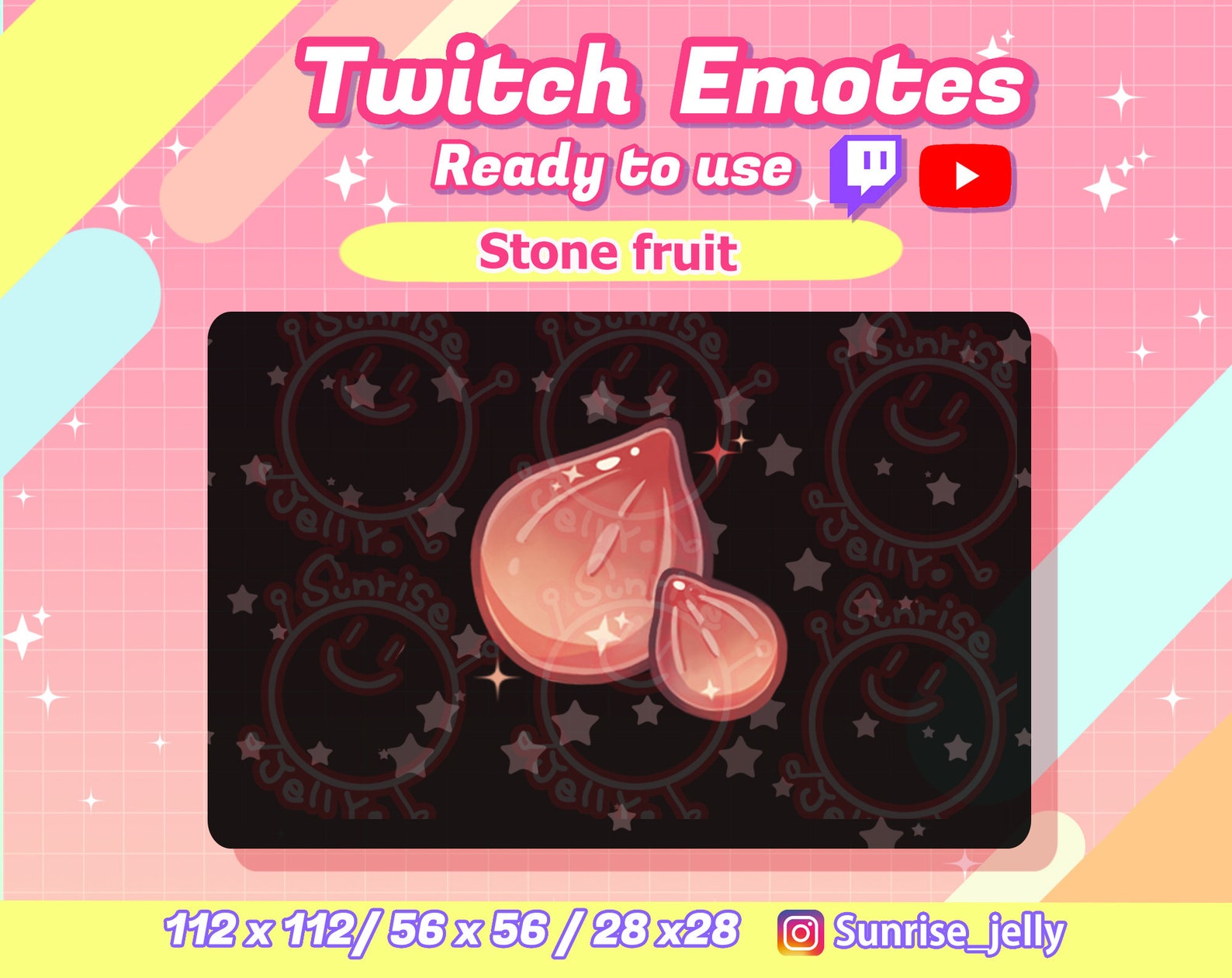 Twitch Stone fruit Emote / Coin / Channel Point / Seed / | Etsy