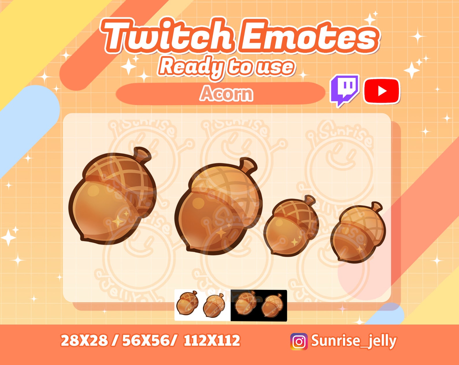 Twitch Emotes Acorn / Channel Point / Autumn / Badges / - Etsy