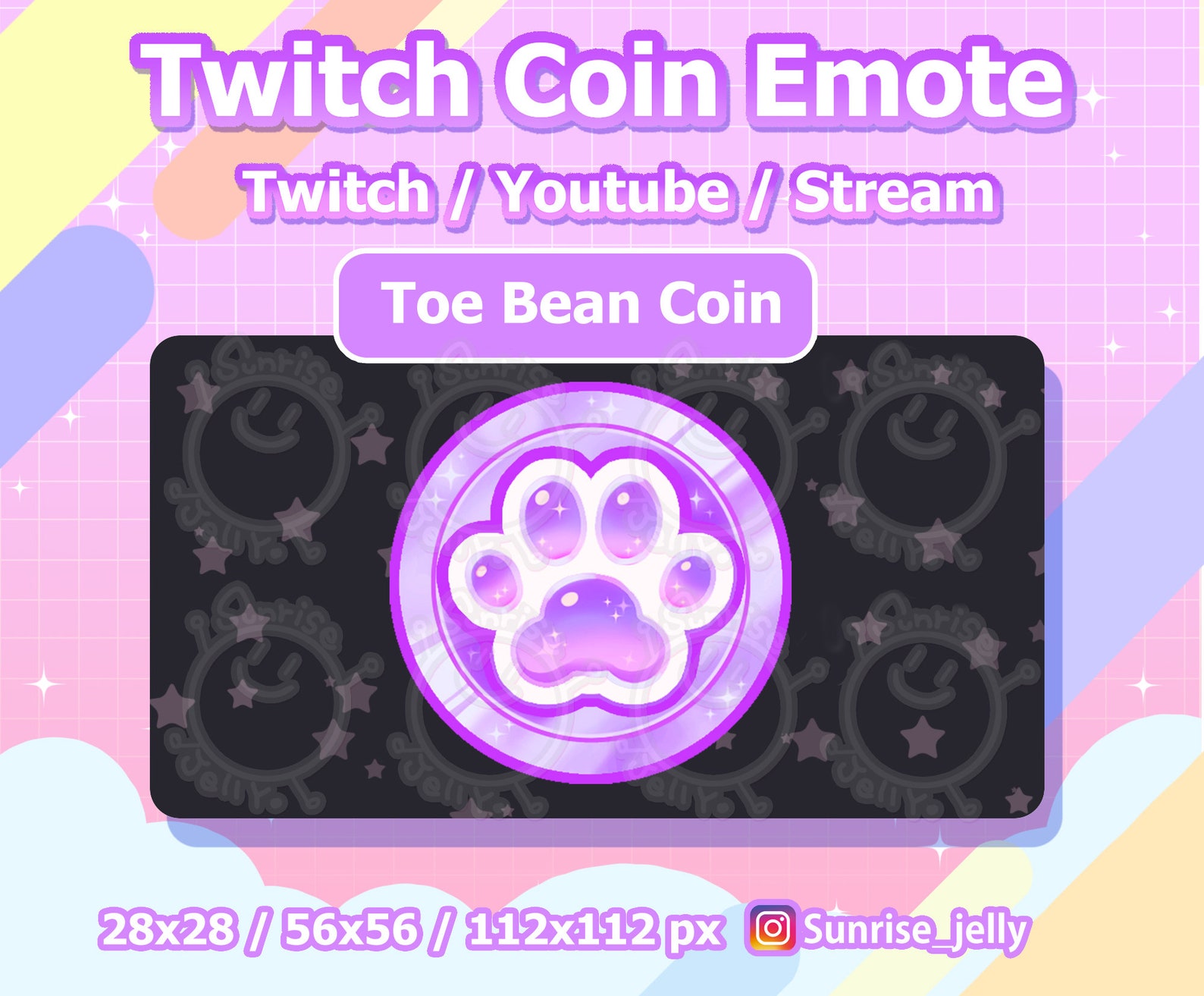 Twitch Puple Toe Bean Coin Emote / Cute Cat Paw / Channel - Etsy