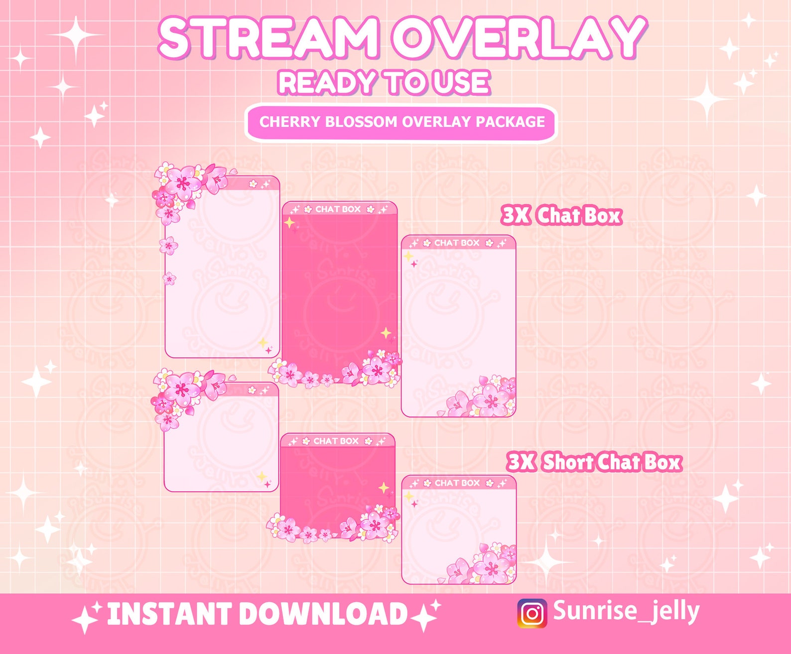 Twitch Cherry Blossom Stream Overlay Package / Streamer | Etsy
