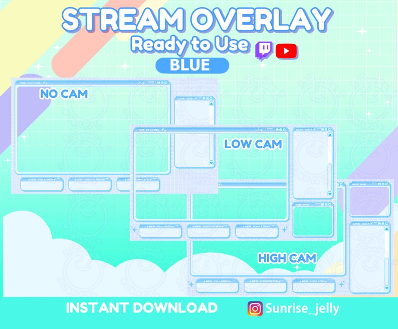 Twitch Stream Overlay Package / Windows Theme / Simple / | Etsy