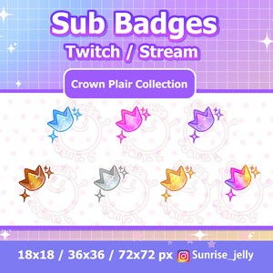 Twitch Sub Badge Flair Crown Flair Collection / Kawaii / | Etsy
