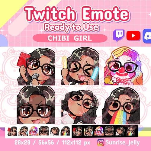 Twitch Emotes Mega Pack Curly Black Hair Brown Eyes Tan Etsy Canada