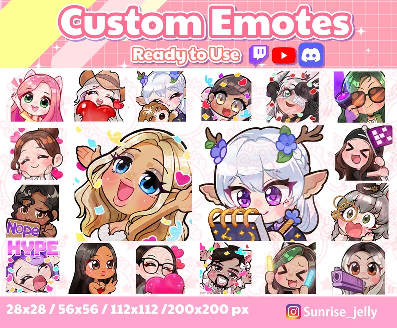 Custom Emotes / Twitch Emoji for Streamer / Twitch / Discord / - Etsy ...