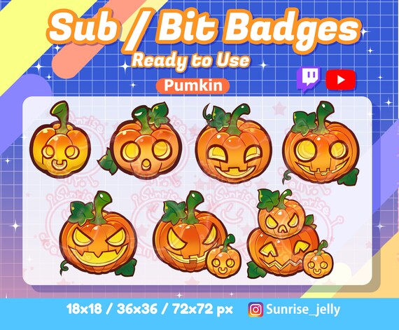 Twitch Sub Badges Pumpkin / Bit Badges / Halloween / Emote / - Etsy