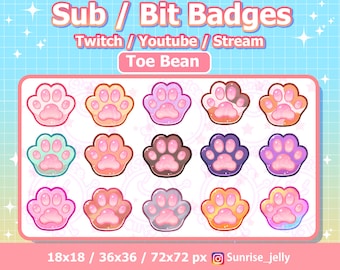 Twitch Sub Badges Toe Bean Collection / Bit Badges / Emote / | Etsy