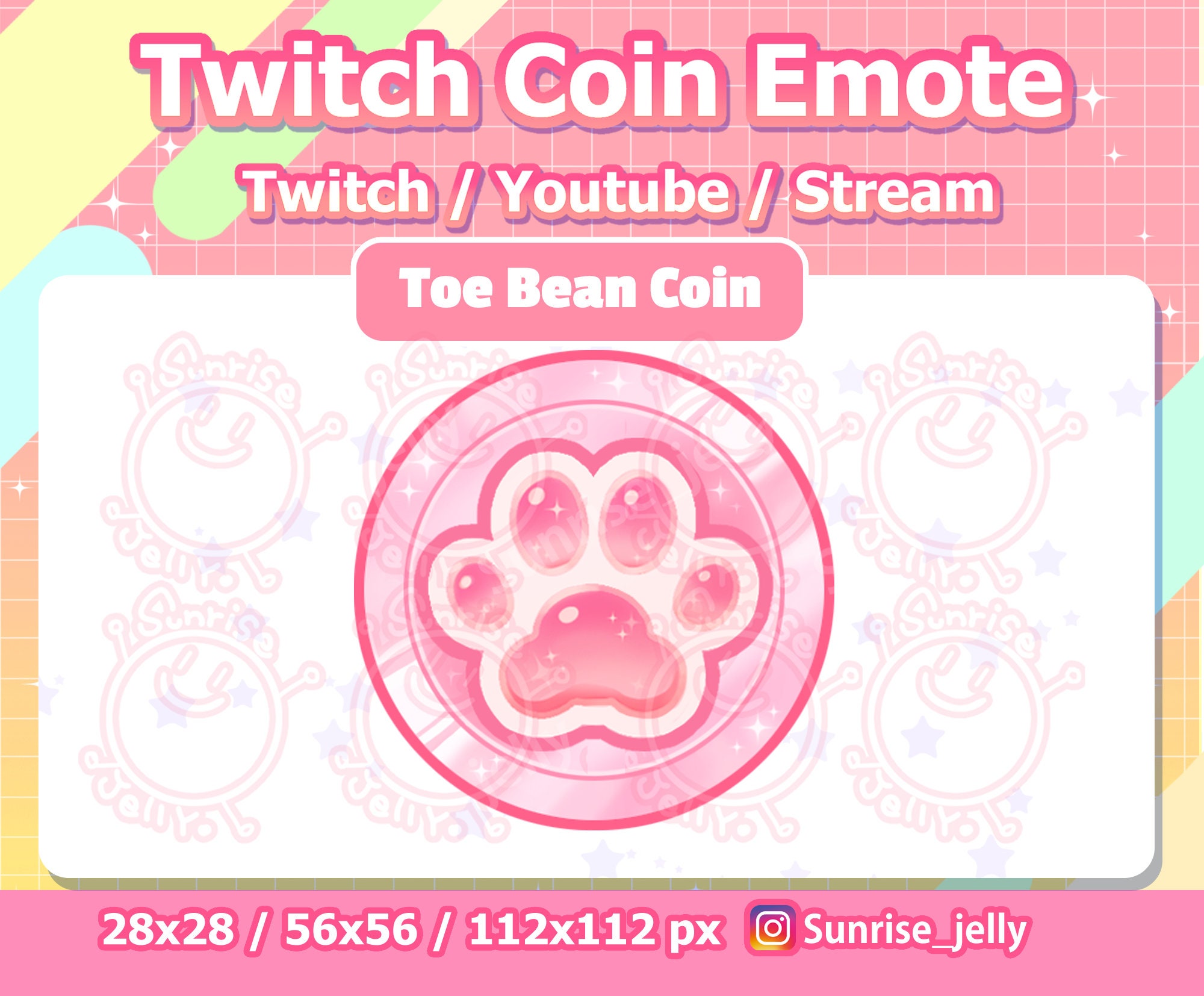 Twitch Pink Toe Bean Coin Emote / Cute Cat Paw / Channel Point - Etsy