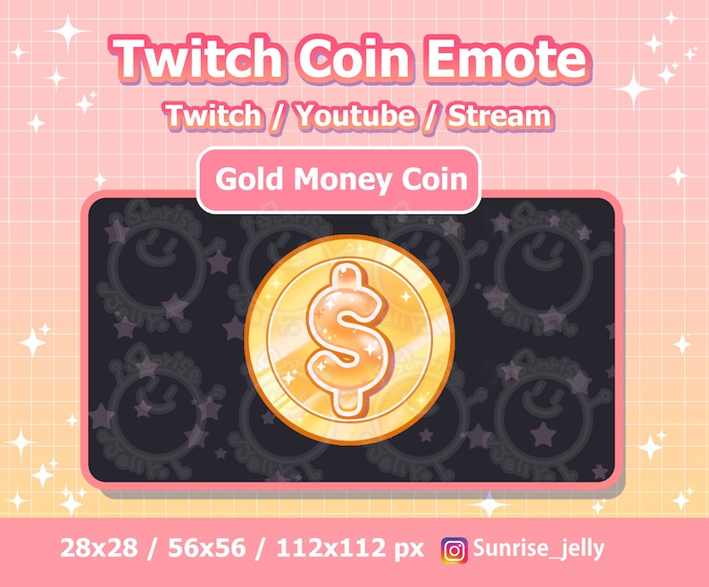 Twitch Gold Money Coin Emote / Channel Point / Pastel / Badges - Etsy