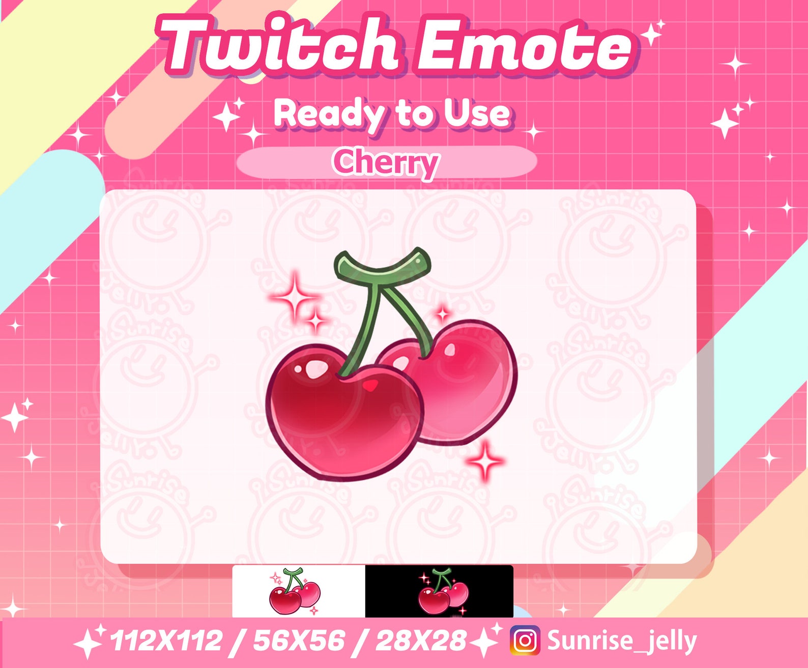 Twitch Emote Cherry / Channel Point / Rainbow / Pastel / - Etsy