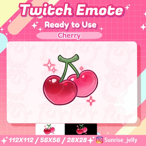 Twitch Emote Cherry / Channel Point / Rainbow / Pastel / - Etsy
