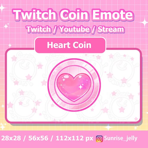 PINK HEART Money Coin Emote / PINK / Channel Point / Pastel / - Etsy