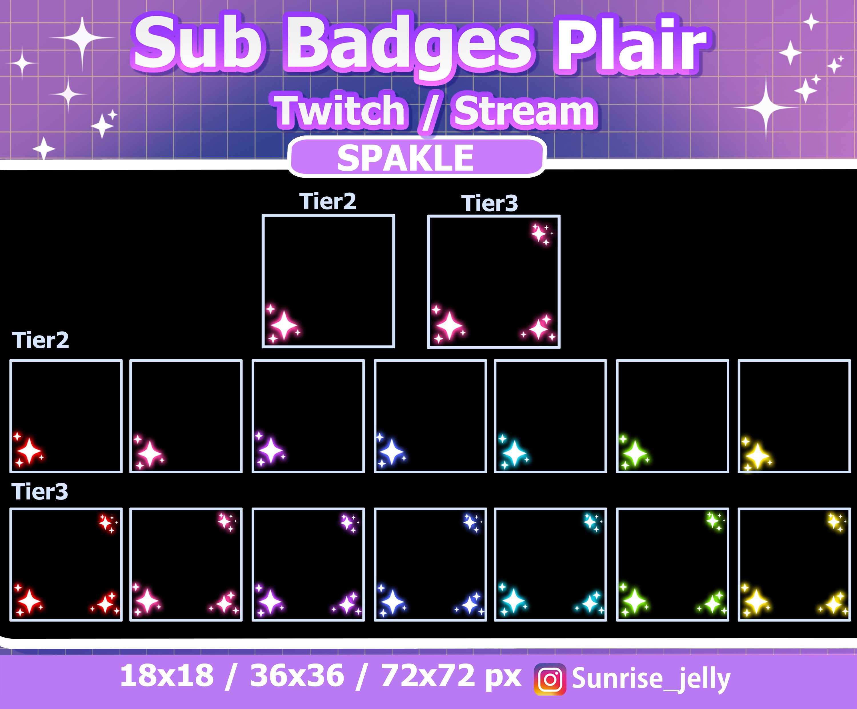 Twitch Sub Badge Flair Sparkle / Kawaii / Streamer / Bit - Etsy Canada
