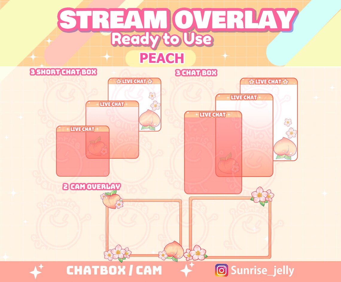 Twitch PEACH Stream Overlay Package / Streamer Graphics / - Etsy