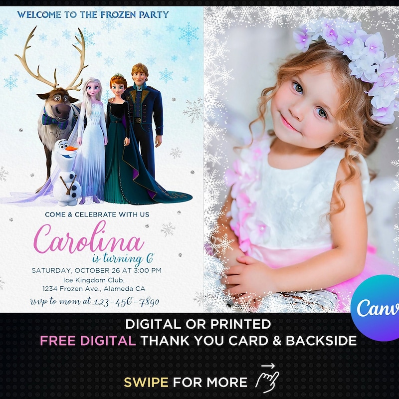 Frozen Birthday Invitation With Photo - Etsy