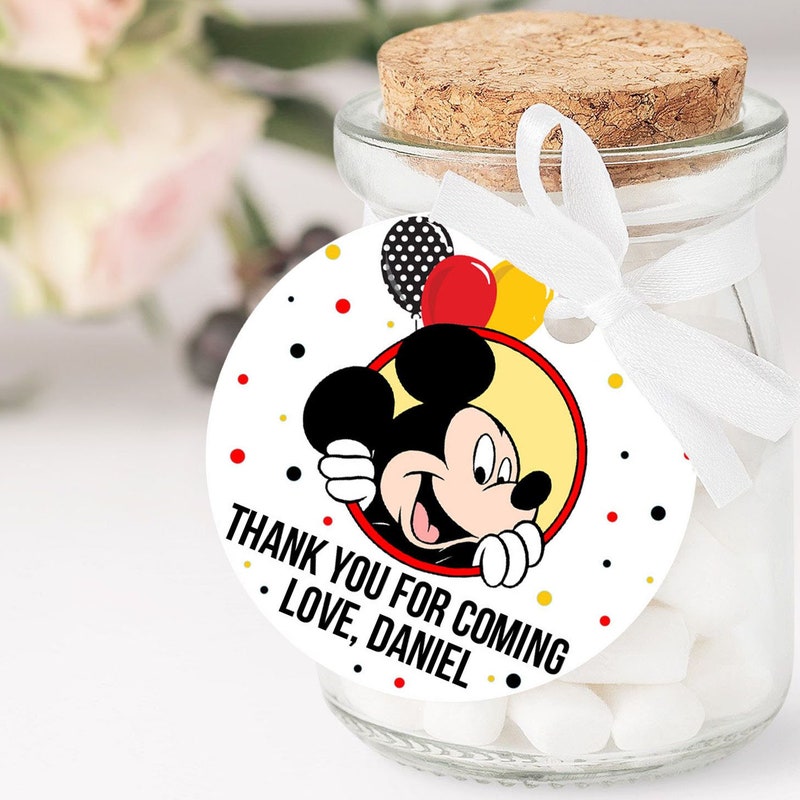 Round Mickey Mouse Labels - Etsy