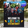 Superhero Welcome Sign, Superheroes Birthday Party Welcome Sign, Comic ...