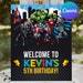 Superhero Welcome Sign, Superheroes Birthday Party Welcome Sign, Comic ...