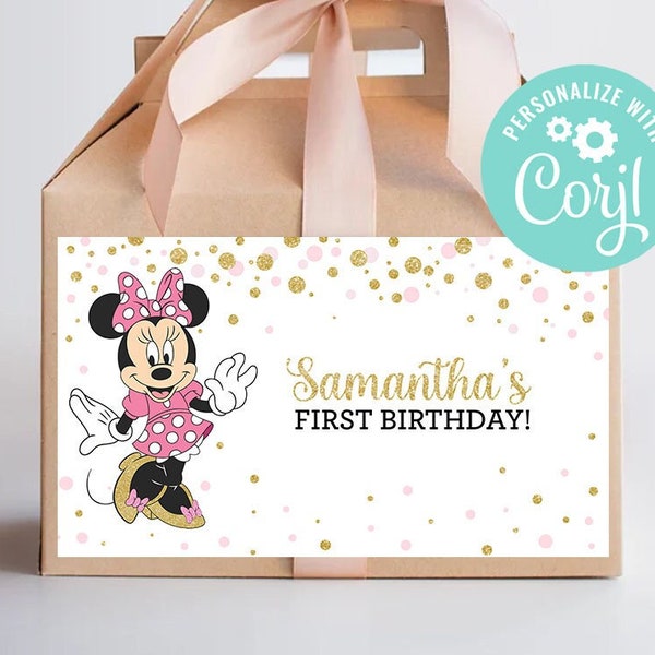 Minnie Mouse Favor Box Template - Etsy