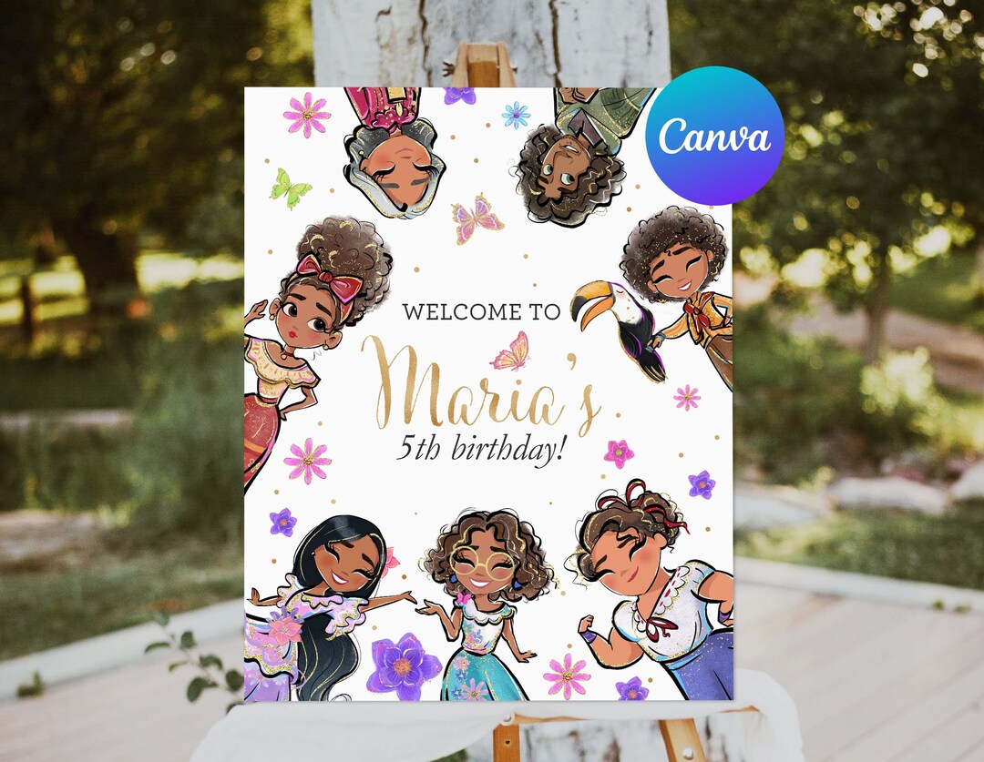 Encanto Birthday Welcome Sign Girl Party Decoration Welcome Outdoor ...