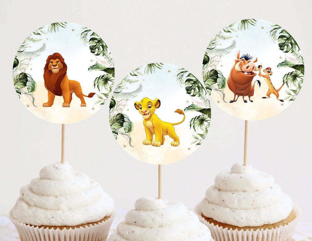 Lion King First Birthday Cupcake Toppers Decoration Boy Hakuna Matata ...