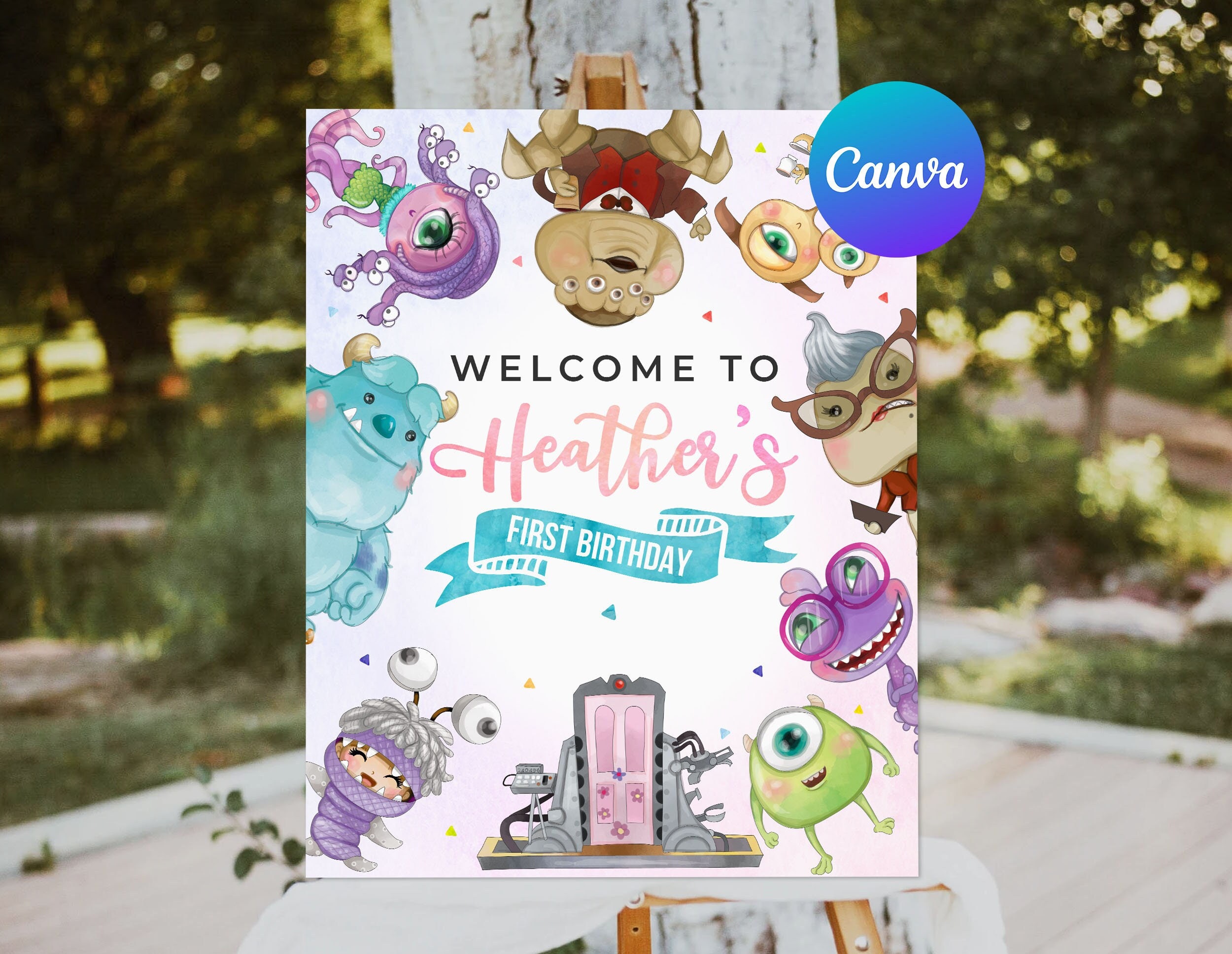 Monsters University First Birthday Welcome Sign Our Little Monster ...