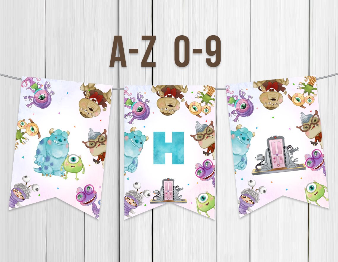 Printable Banner Letters A to Z Monsters University First Birthday Our ...