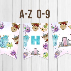 Printable Banner Letters A to Z Monsters University First Birthday Our ...