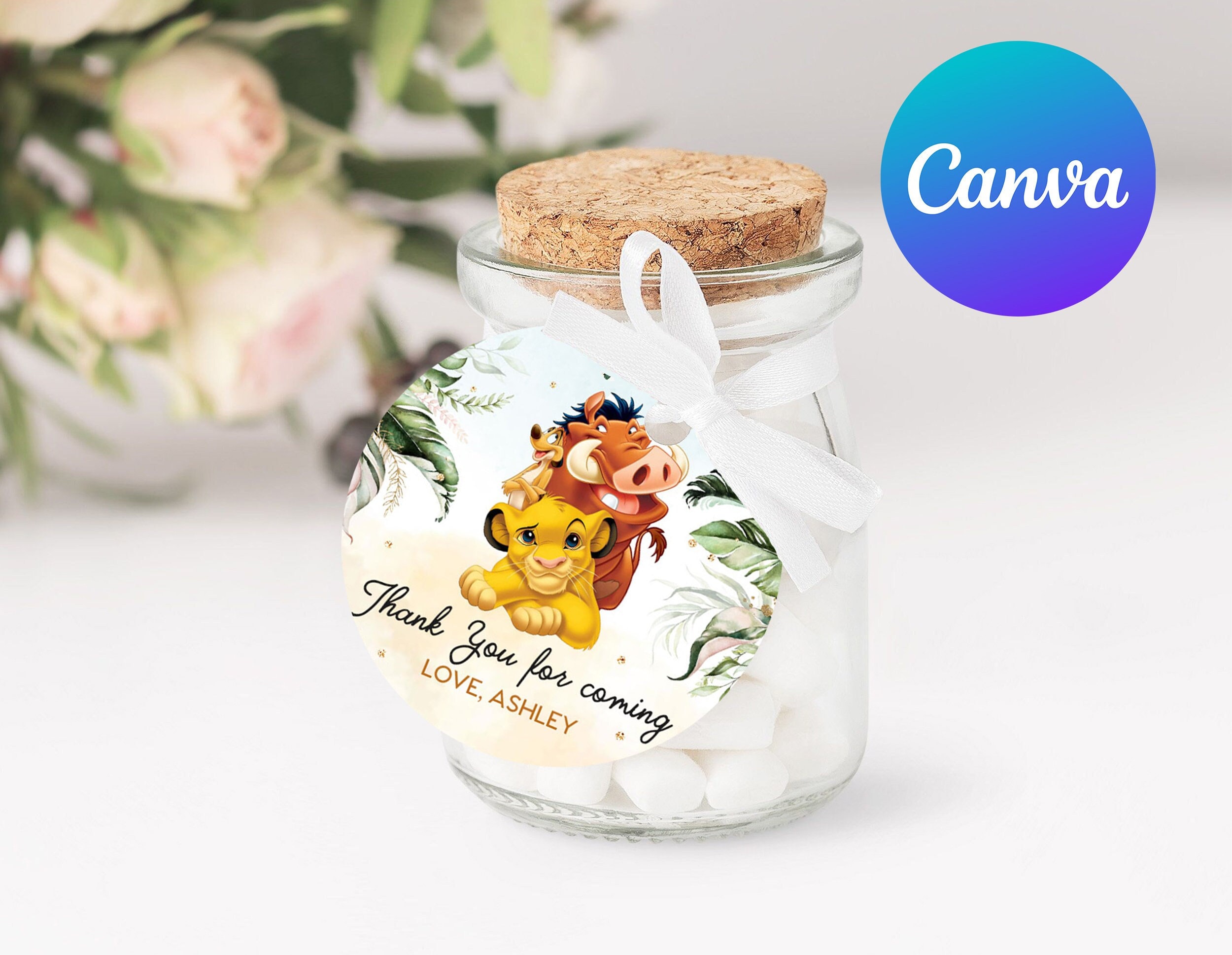 Lion King First Birthday Favor Tag Boy Hakuna Matata Simba Pumbaa ...