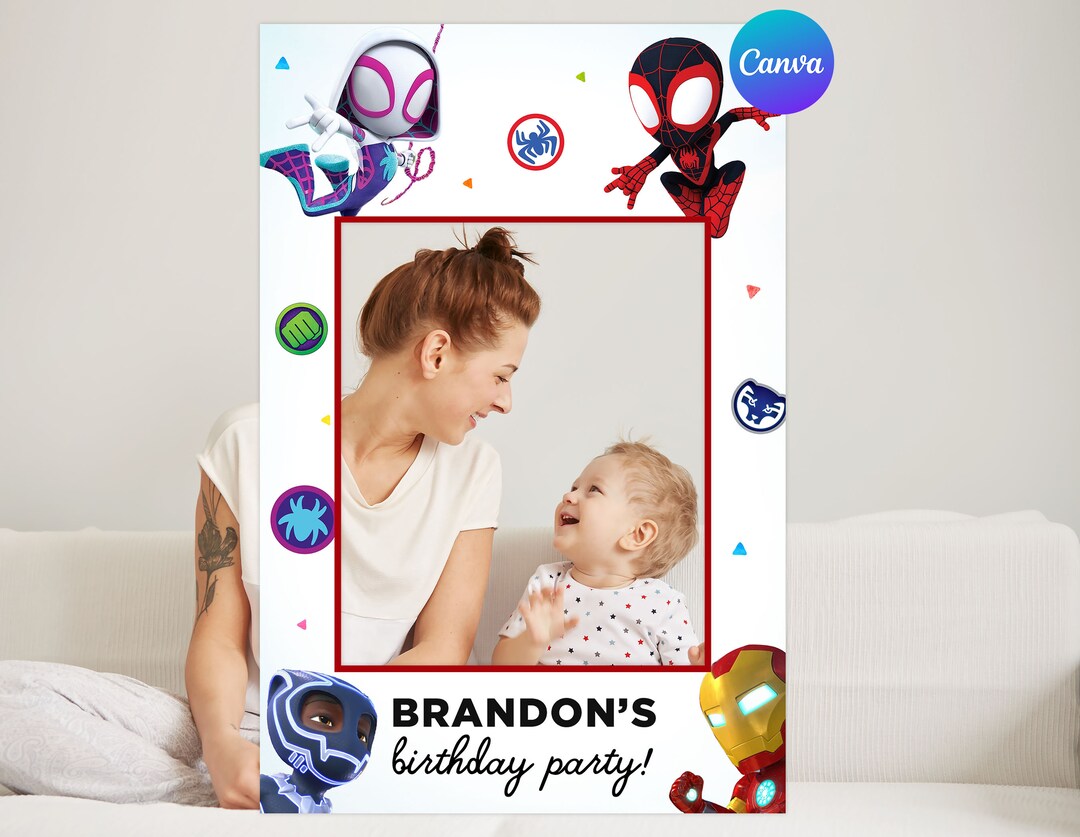 Spidey and His Amazing Friends Birthday Photo Booth Decor Boy Superhero ...