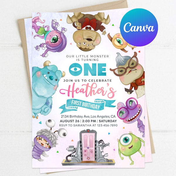 Monster 1st Birthday Invitation - Etsy