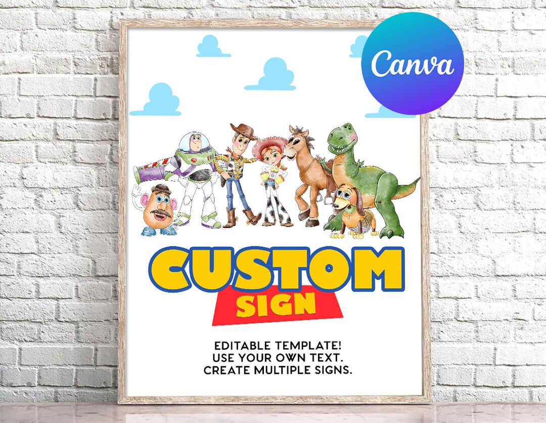 Two Infinity and Beyond Toy Story Birthday Custom Sign Woody Buzz Toy ...