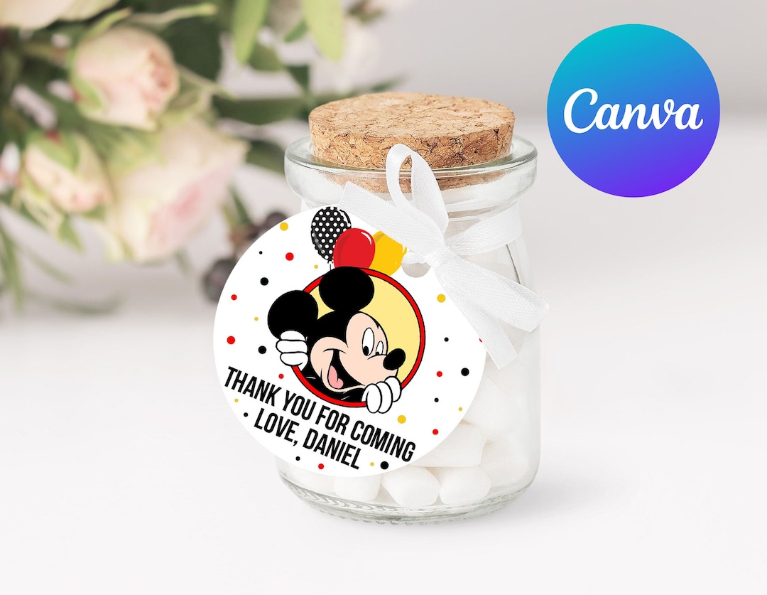 Mickey Mouse First Birthday Favor Tag Boy Mickey 1st Birthday Party ...