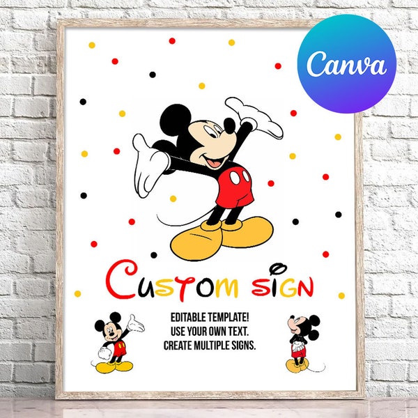 Mickey Mouse Sign - Etsy UK
