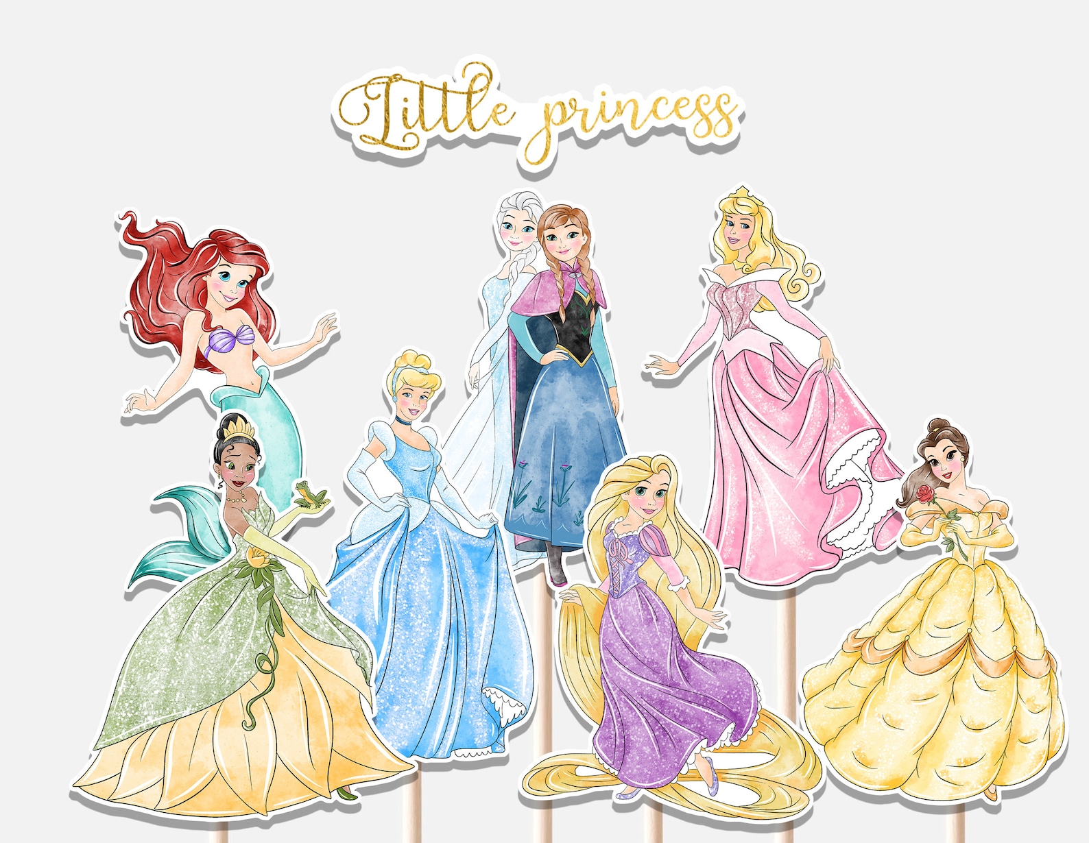 Princess Centerpieces First Birthday Decoration Gold Royal Rose Girl ...