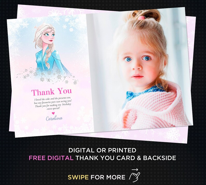 Frozen Birthday Girl Invitation Photo Editable Template Instant ...