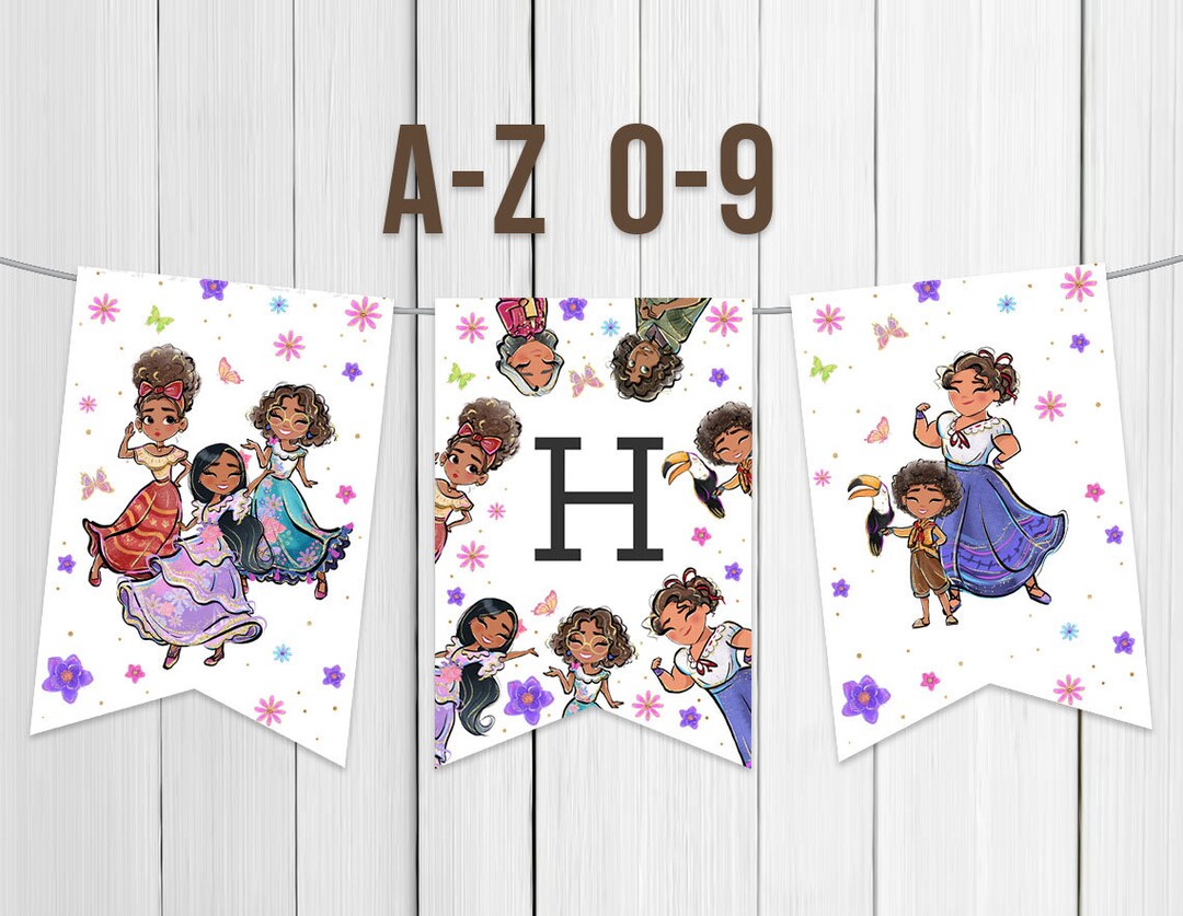 Printable Banner Letters A to Z Encanto Birthday Girl Party Decoration ...